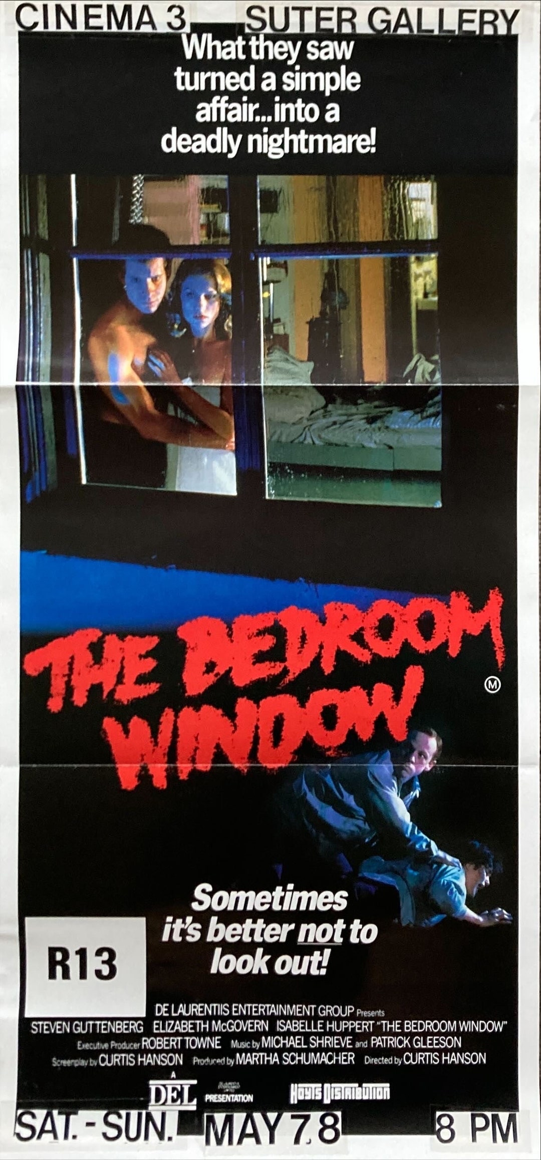 The Bedroom Window Aust Daybill 1987 Steve Guttenberg Holds Isabelle ...