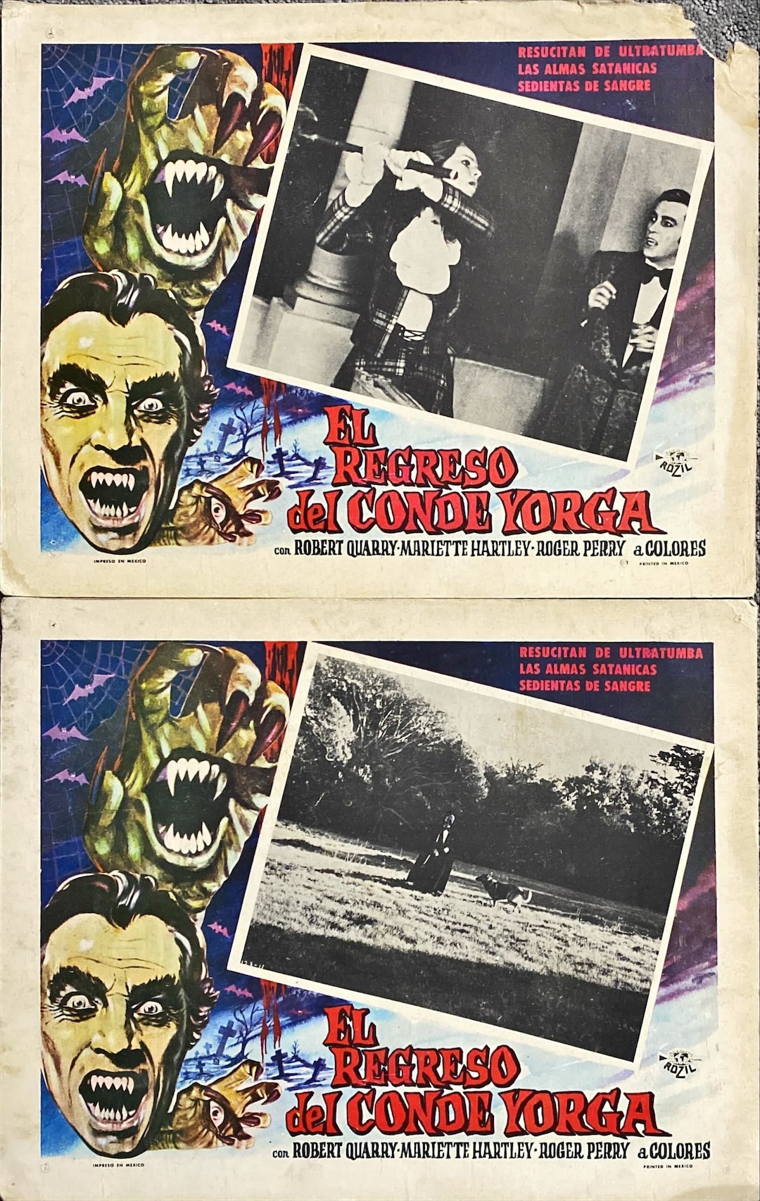 Return of Count Yorga (1971) 2x Lobby Cards - MX - Etsy