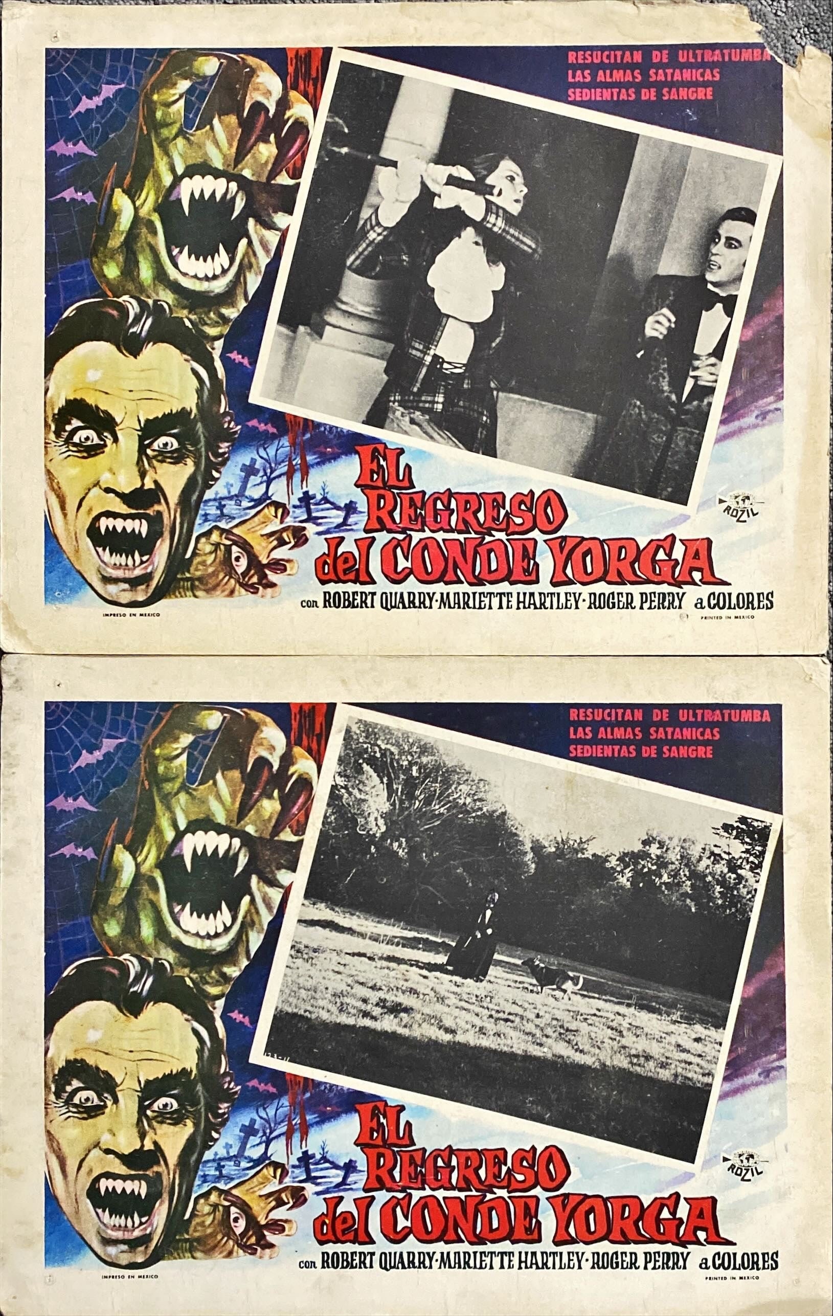 Return of Count Yorga (1971) 2x Lobby Cards - MX - Etsy