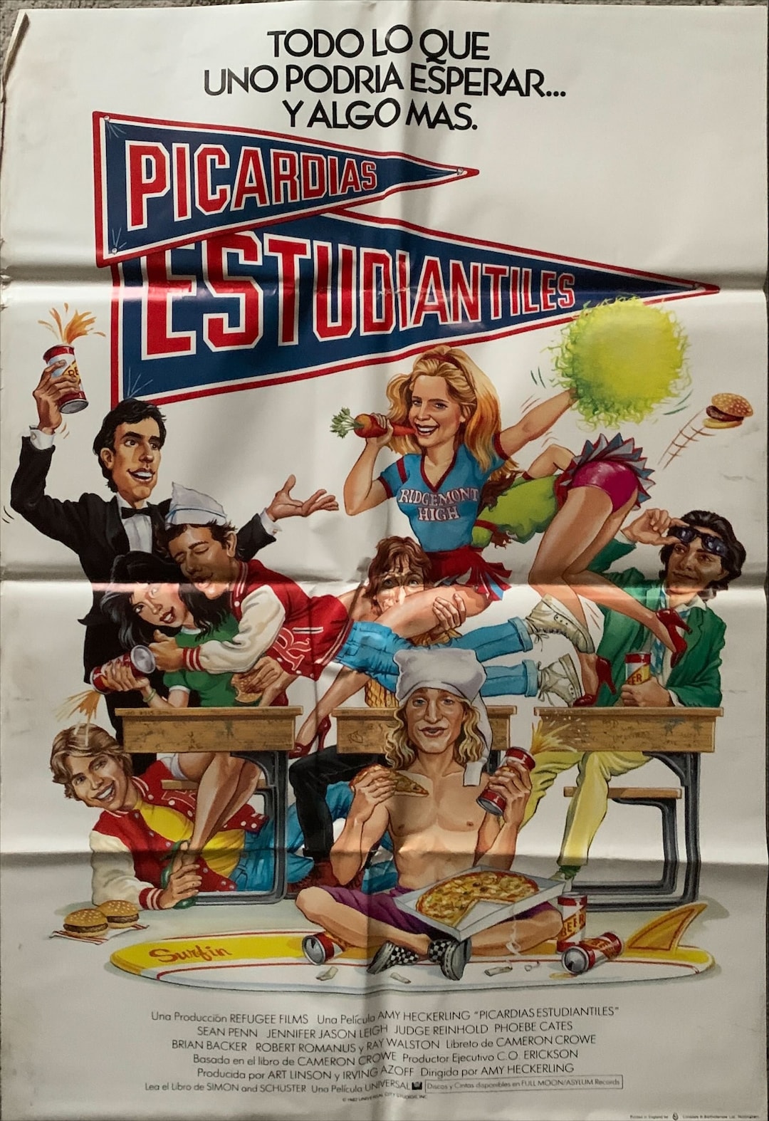 FAST TIMES AT Ridgemont High (1982) One Sheet Movie Poster - Span - Etsy