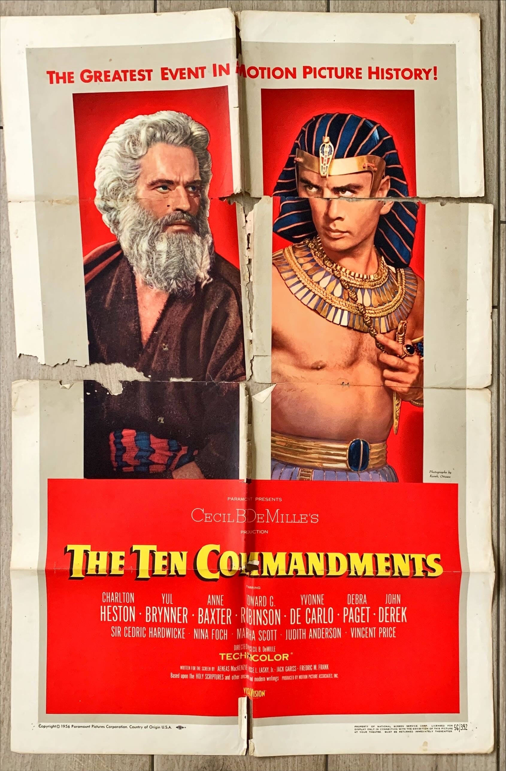Ten Commandments 1956 One Sheet Movie Poster Style B - Etsy