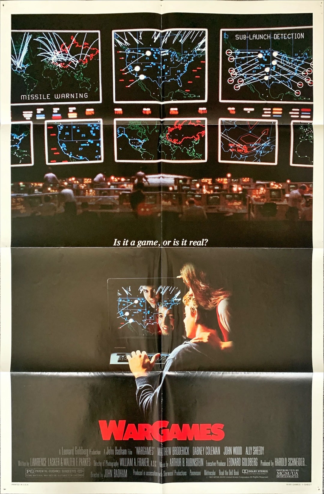 War Games 1983 One Sheet Movie Poster Matthew Broderick - Etsy