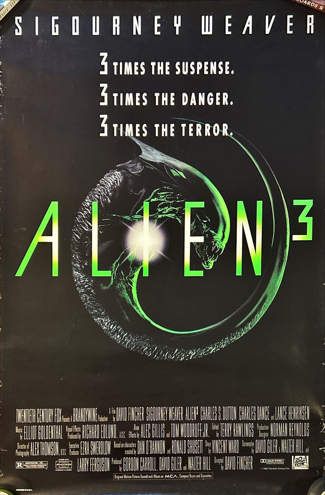 Alien 3 (1992) Original Movie Poster Rolled, Sigourney Weaver - Etsy