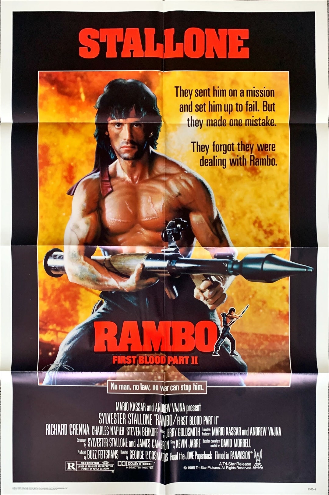 Rambo First Blood Pt 2 (1985) One Sheet Movie Poster - Etsy