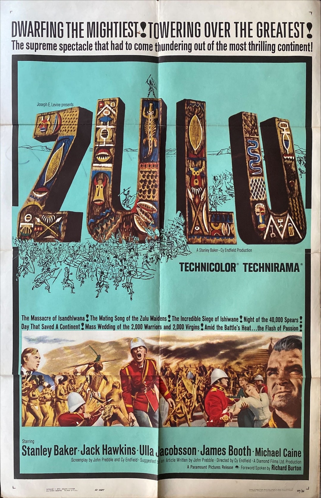 Zulu 1964 Stanley Baker & Michael Caine English Classic - Etsy