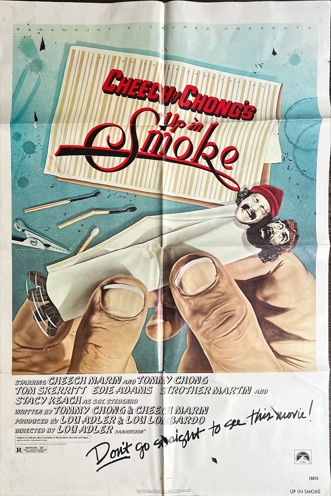 Cheech and Chong up in Smoke Recalled 1sh 1978 Cheech & Chong Marijuana ...