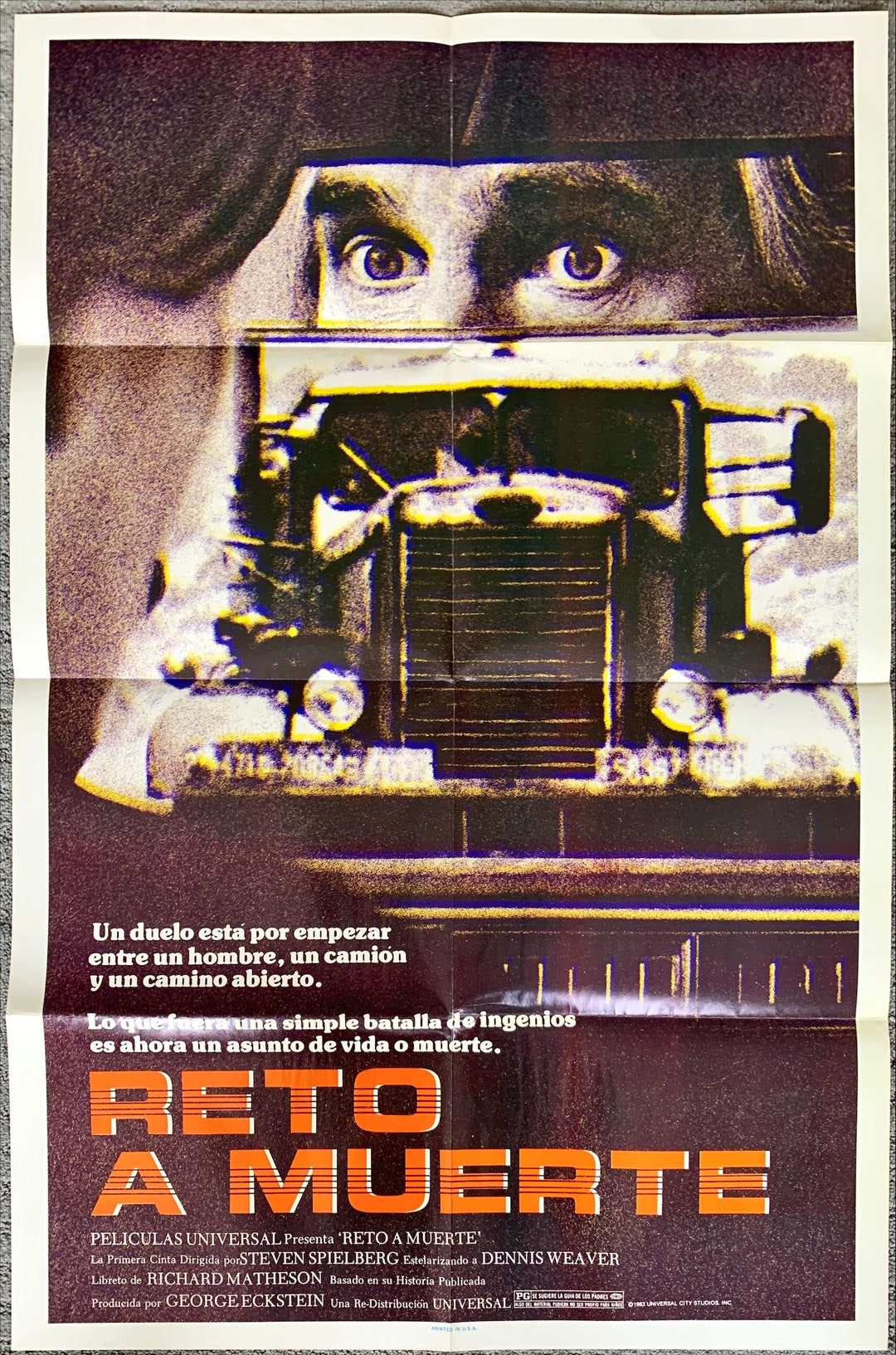 Duel (1972) One Sheet Movie Poster - SPAN, Brown Version, Spielberg - Etsy