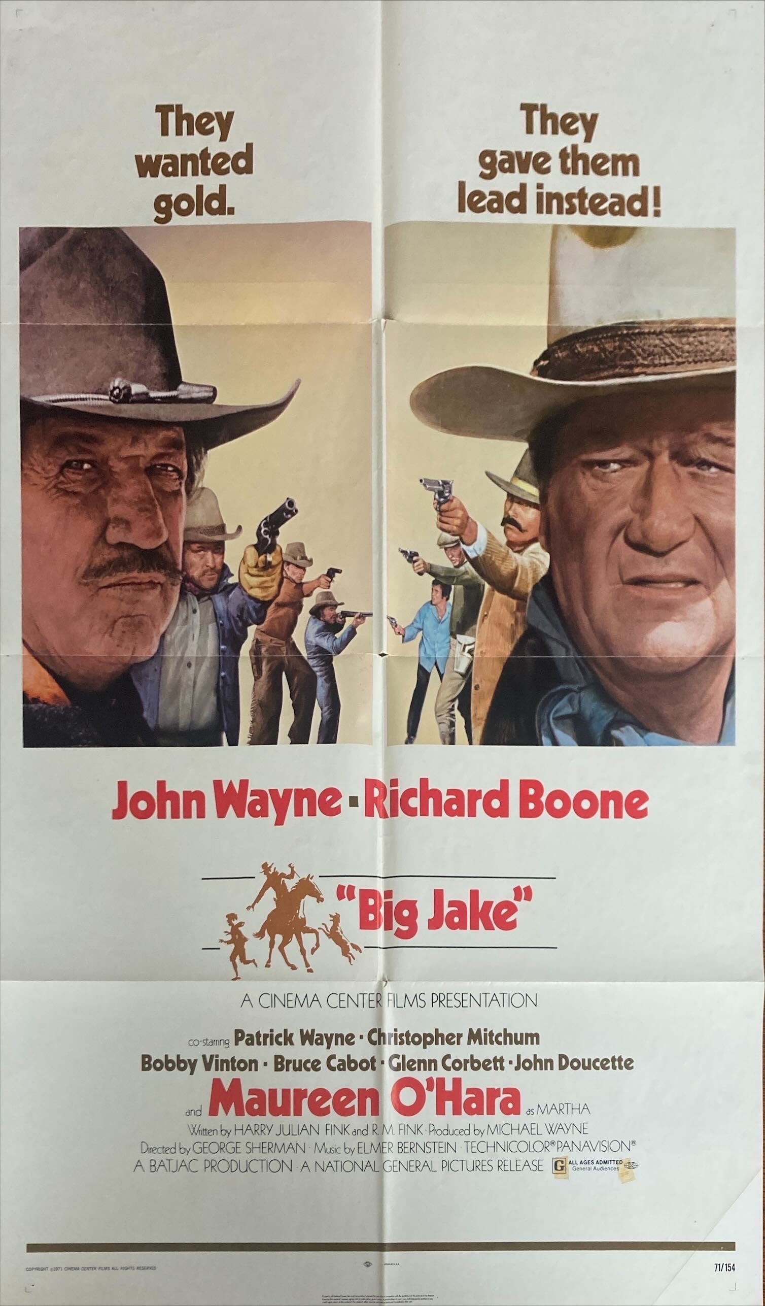 Big Jake 1971 Original Movie Poster, Richard Boone, John Wayne - Etsy