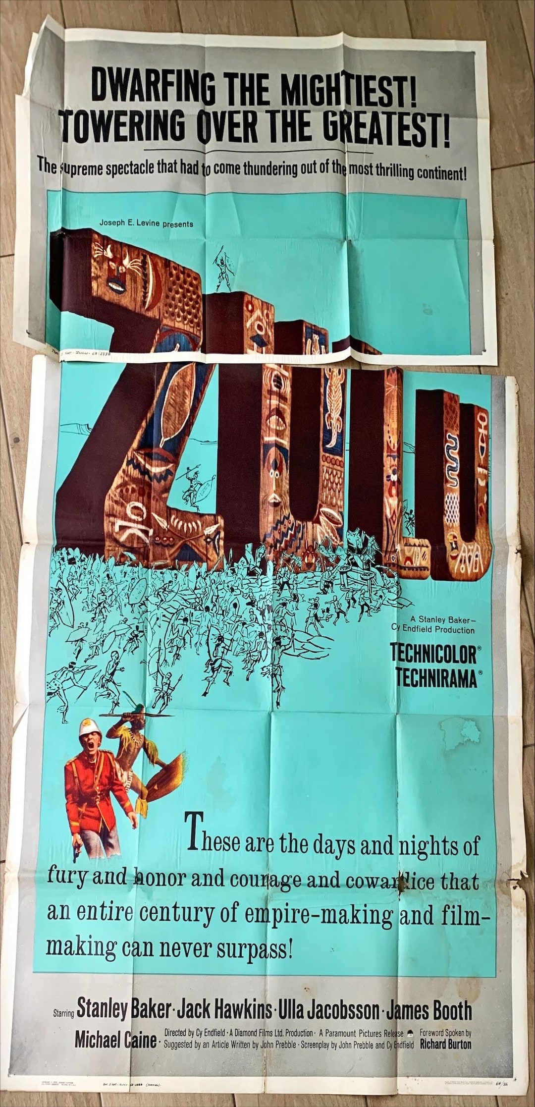 Zulu (1964) Original Three Sheet Vintage Movie Poster – Classic British ...