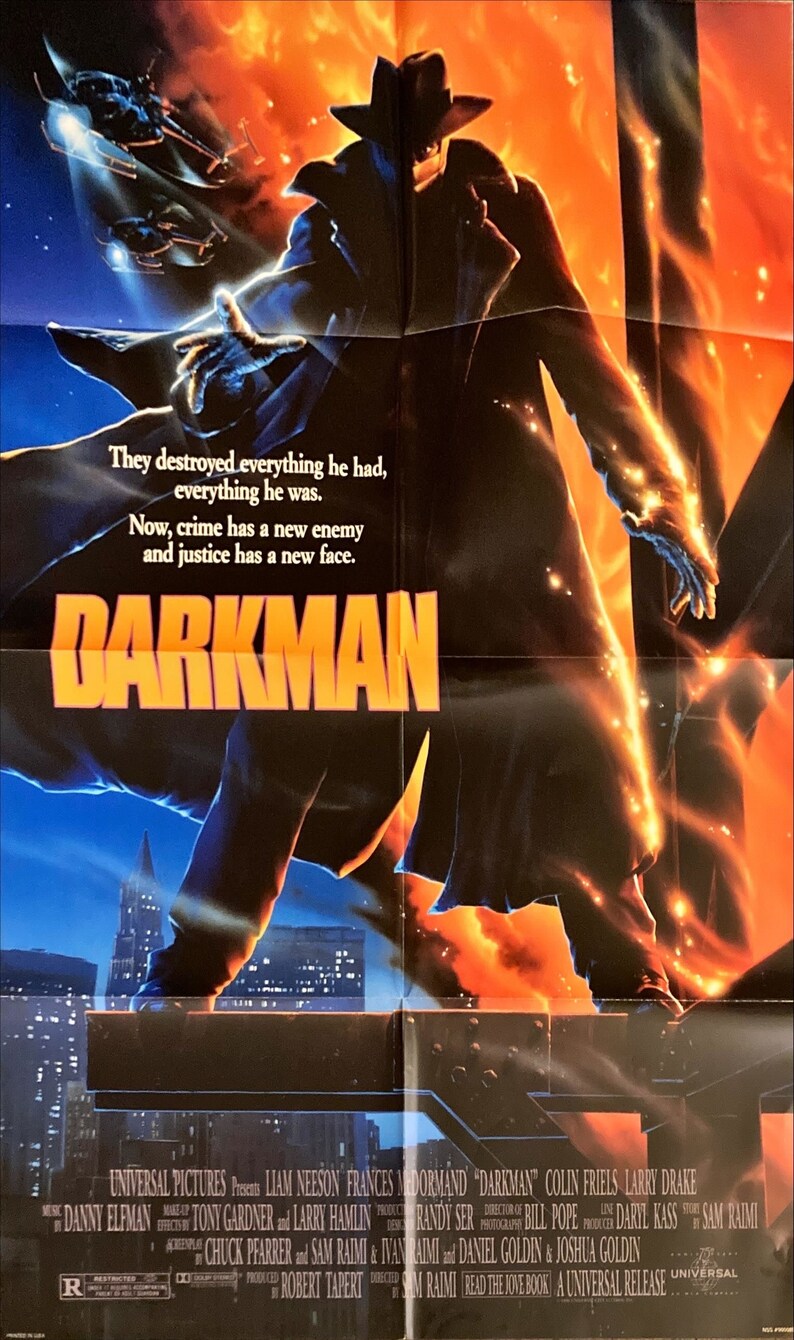 Darkman (1990) One Sheet Movie Poster - DS, Alvin Art - Etsy
