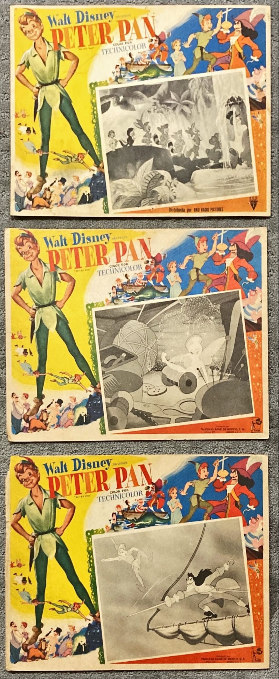 Peter Pan (1953) 3x Lobby Cards - MX, R'70, Disney - Etsy