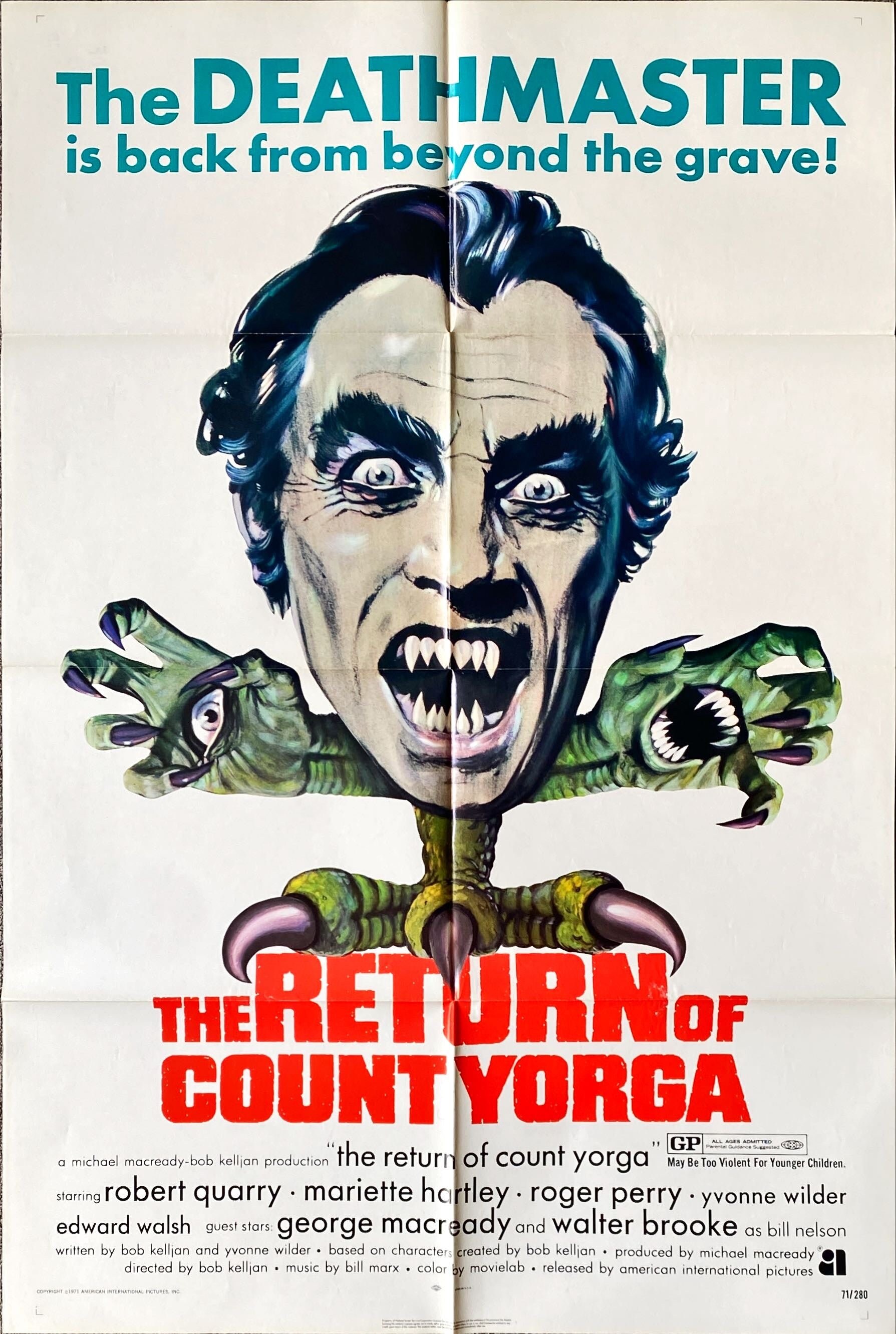 Return of Count Yorga (1971) One Sheet Movie Poster - AIP Vampires - Etsy