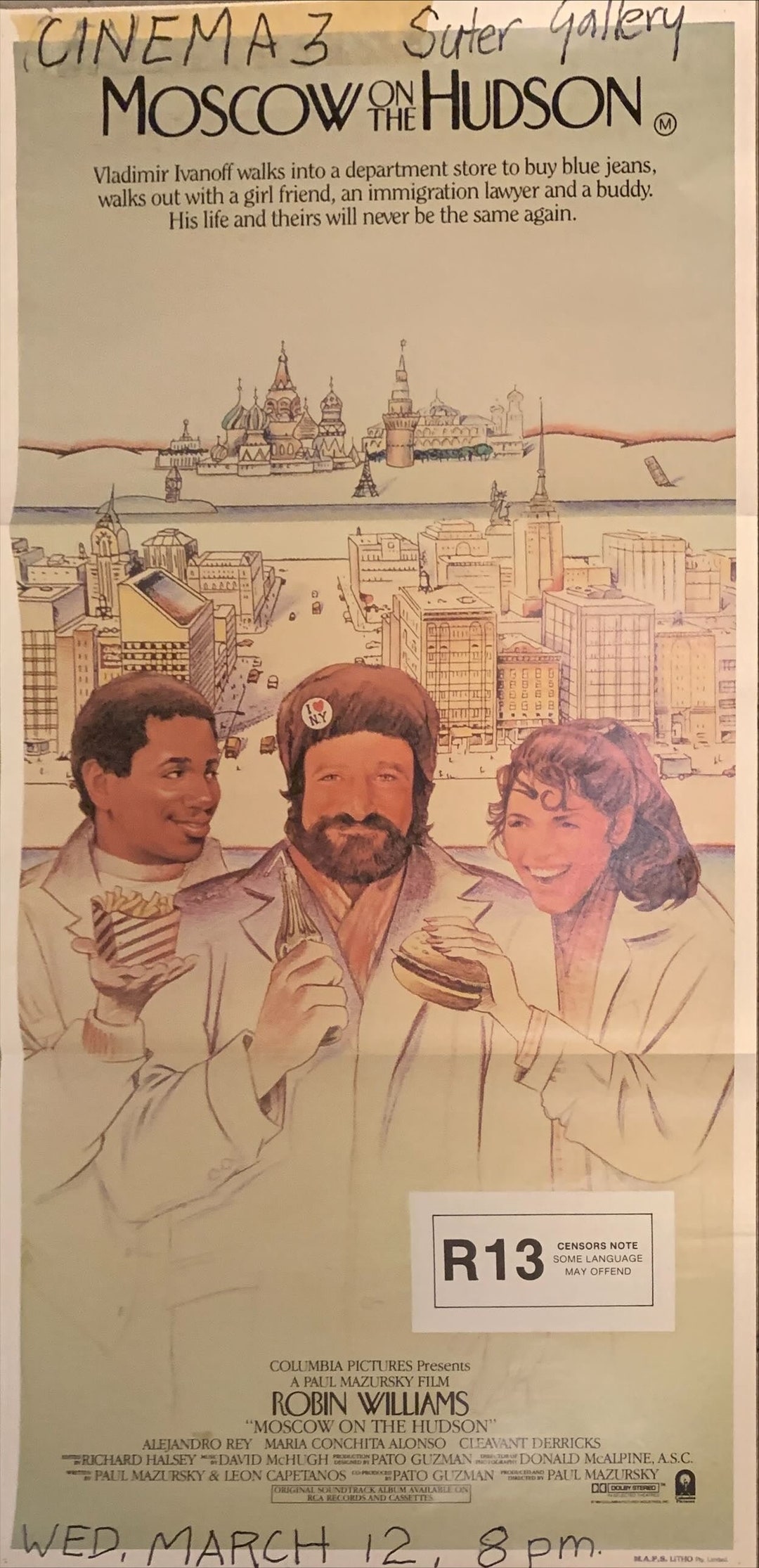 Moscow on the Hudson, Australian Daybill '84 Great Artwork of Russian ...
