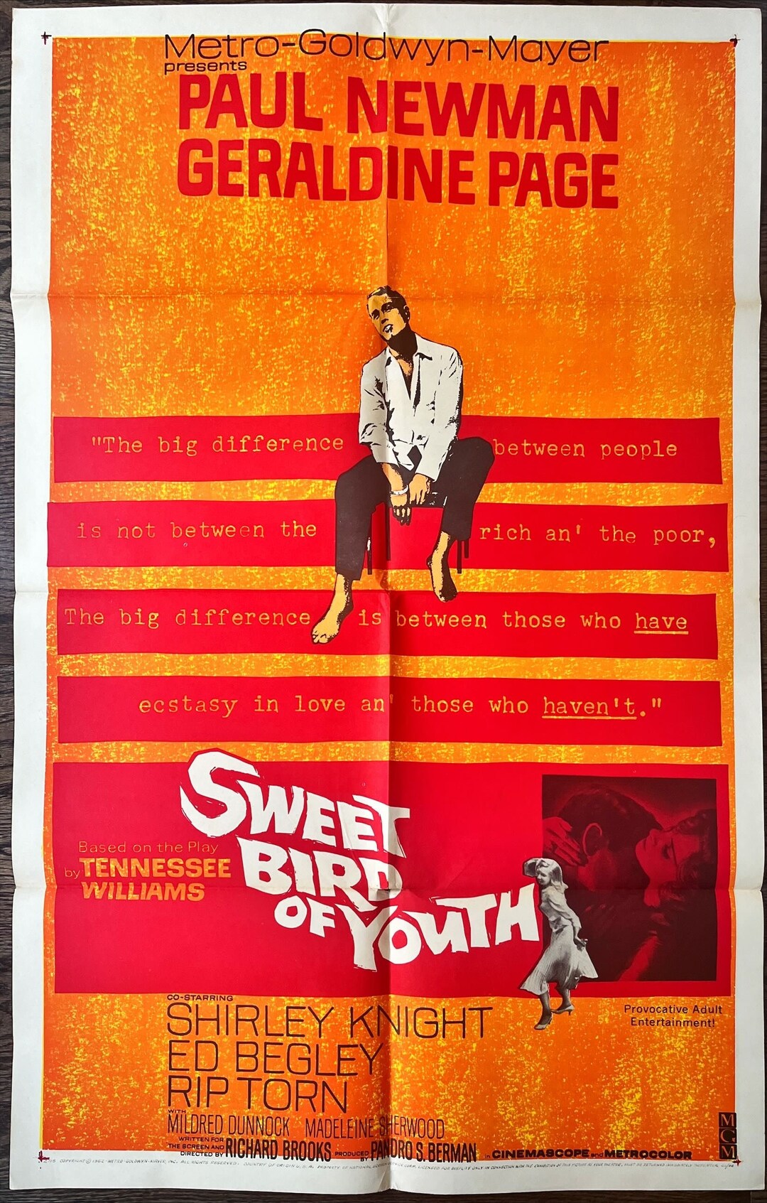 Sweet Bird of Youth 1sh 1962 Paul Newman, Geraldine Page, From ...