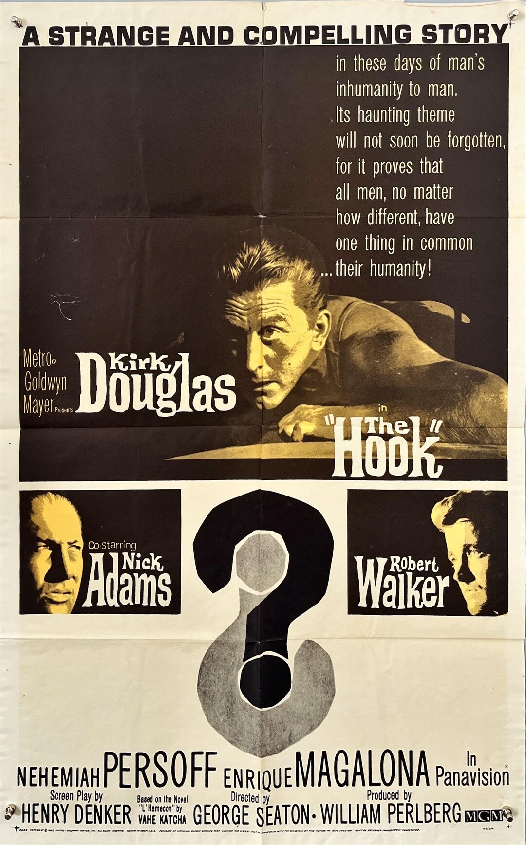 The Hook (1963) – Original One Sheet Movie Poster, Kirk Douglas - Etsy