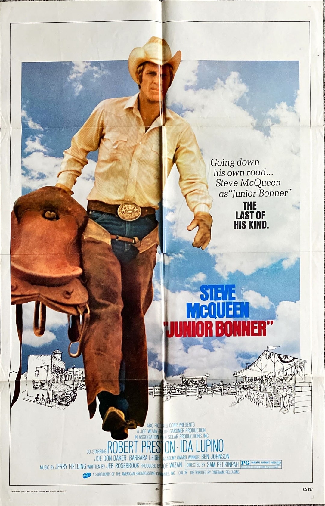 Junior Bonner (1972) One Sheet Movie Poster - Steve Mcqueen - Etsy