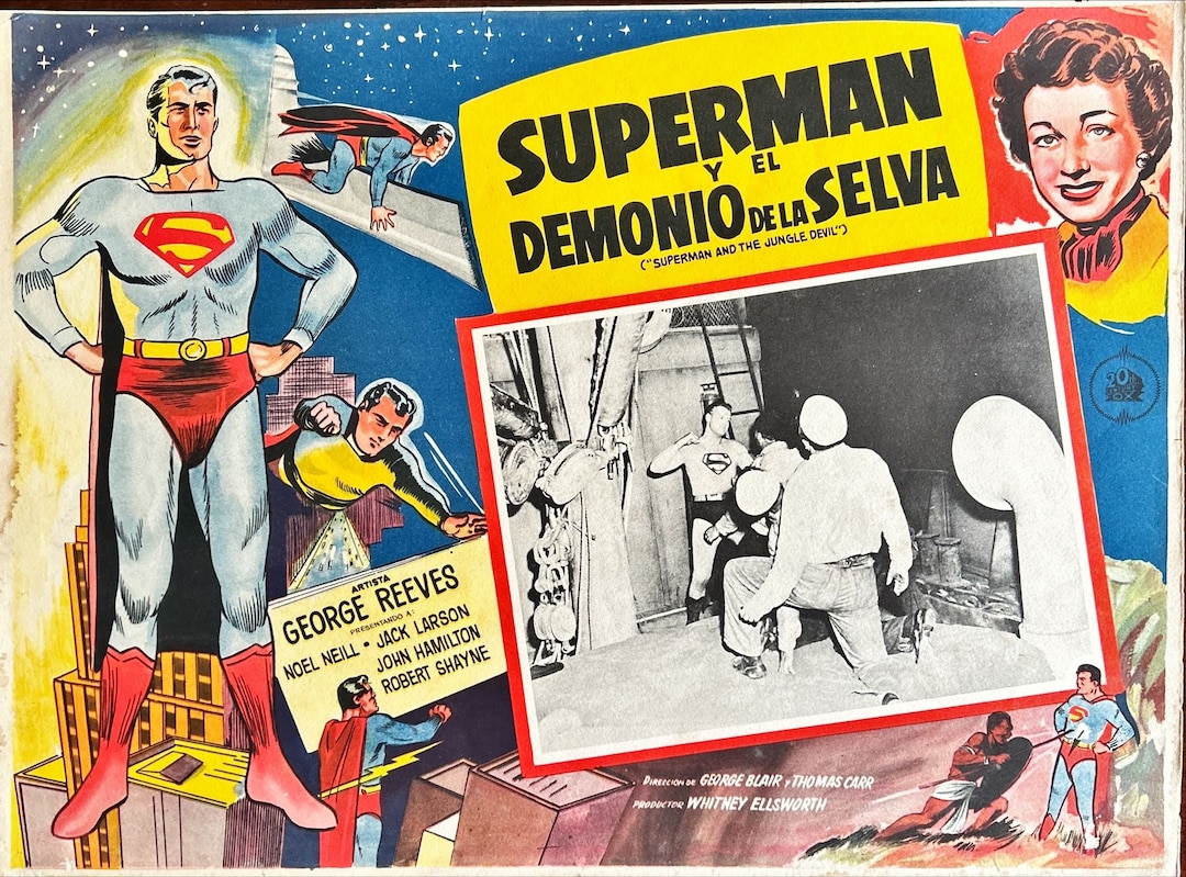 Superman and the Jungle Devil (1954, R’62) Original Mexican Lobby Cards ...