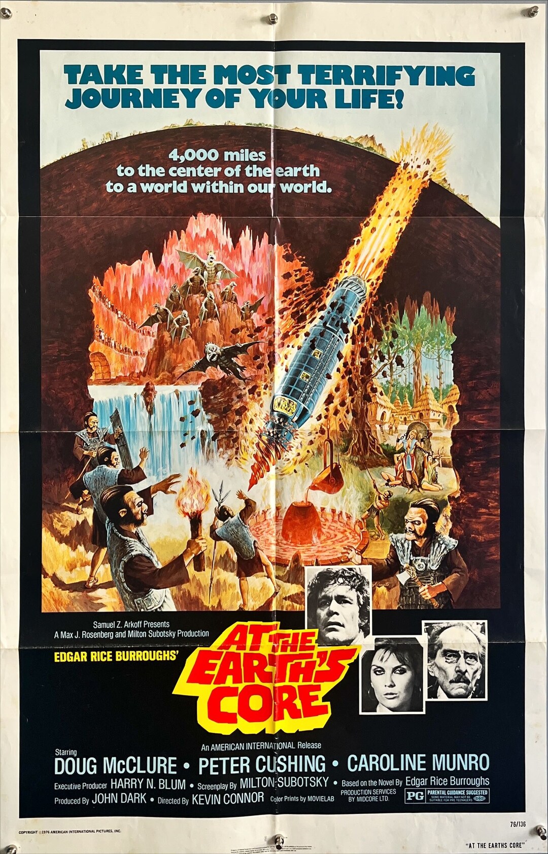 At the Earth’s Core, 1sh 1976 Edgar Rice Burroughs, Caroline Munro ...