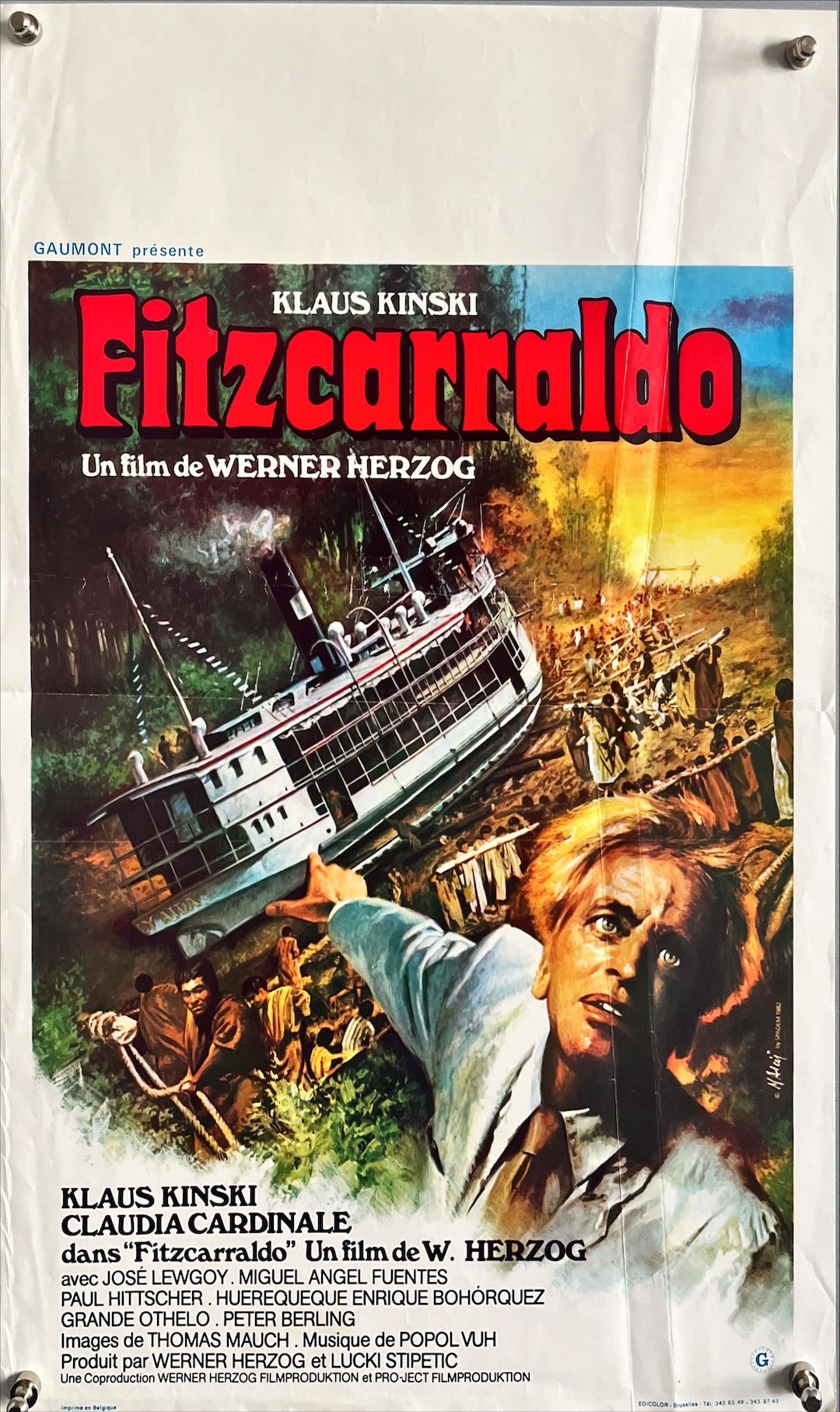 Vintage Fitzcarraldo Belgian Movie Poster, Klaus Kinski, Werner Herzog ...