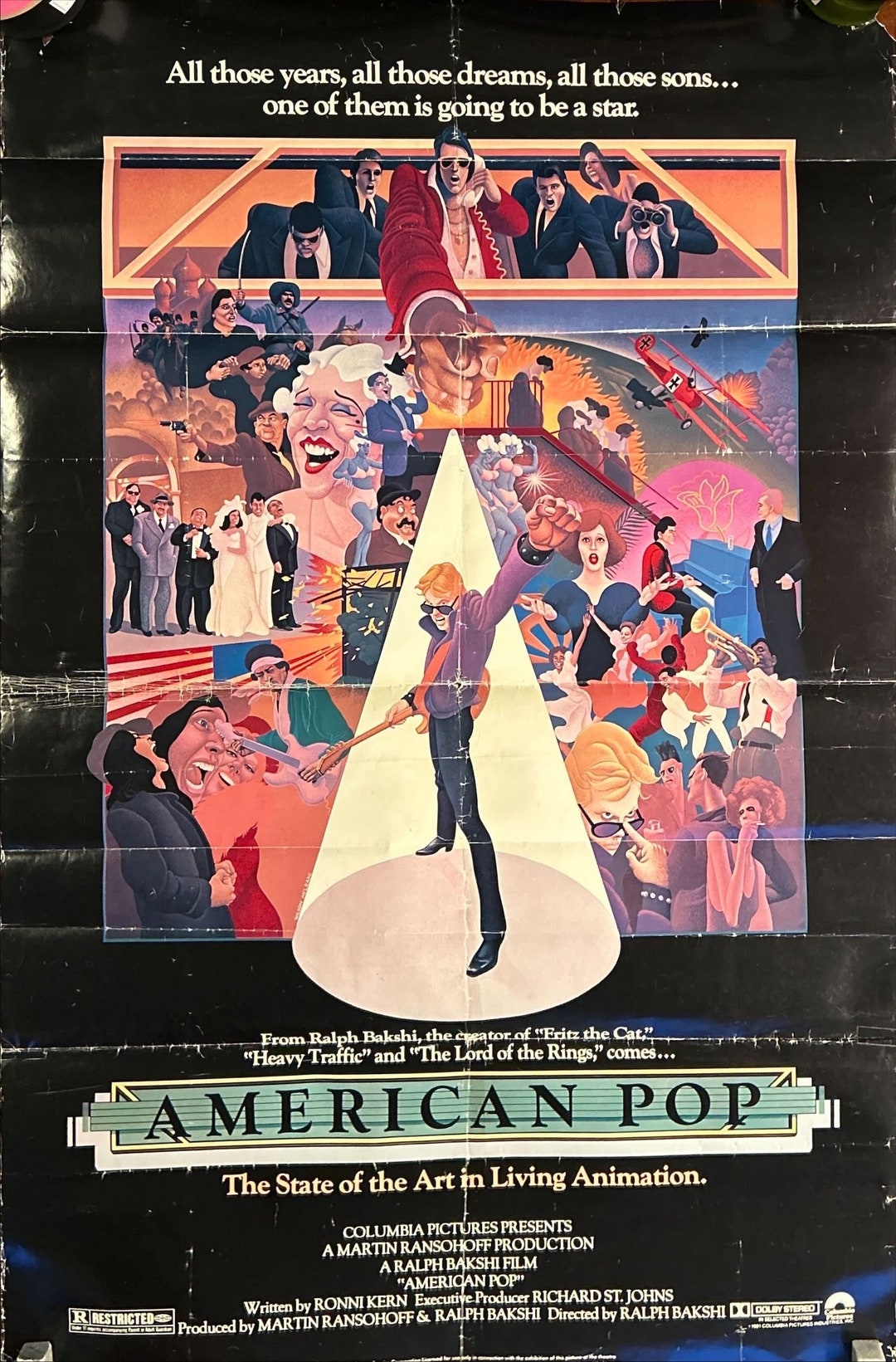 American Pop (1981) Original Movie Poster, Cool Rock & Roll Art, Ralph ...