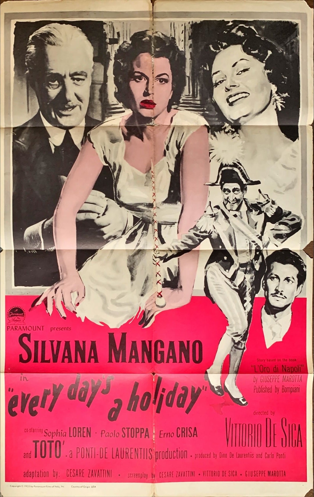 Vintage 1955 Every Day's a Holiday Movie Poster, Silvana Mangano ...