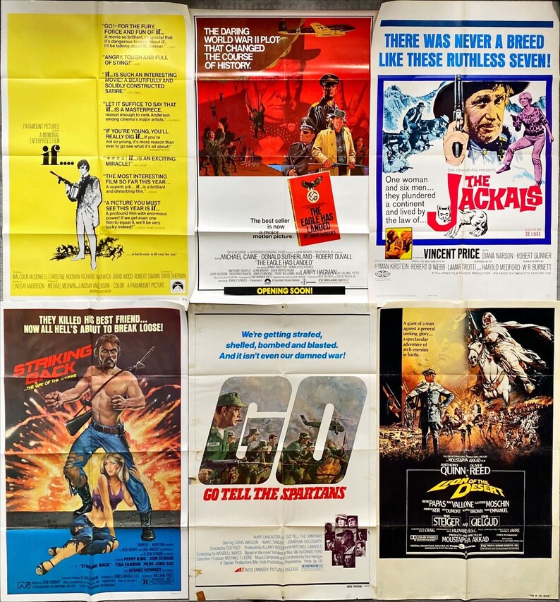 1970s-80s Action Movie Poster Bundle - Etsy