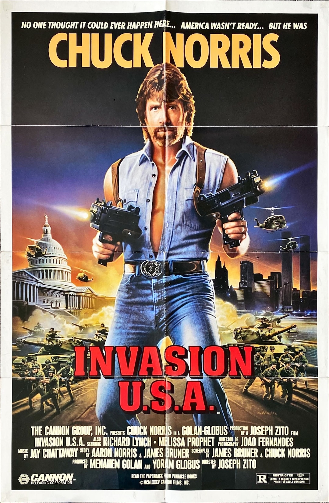 Invasion U.S.A (1985) One Sheet Movie Poster - Chuck Norris - Etsy