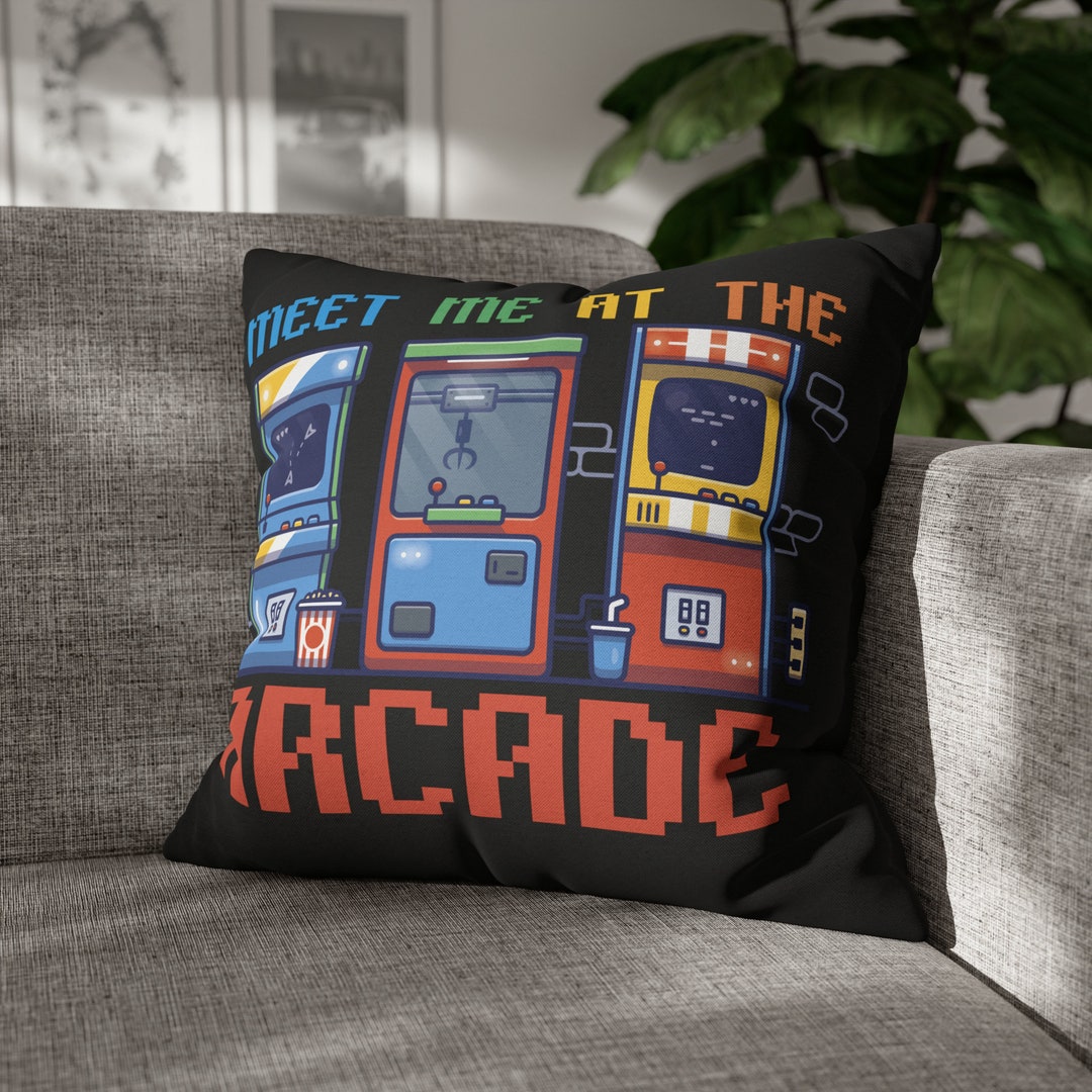 Retro Arcade Old School Gamer Throw Pillow Case – Game Room Decor ...