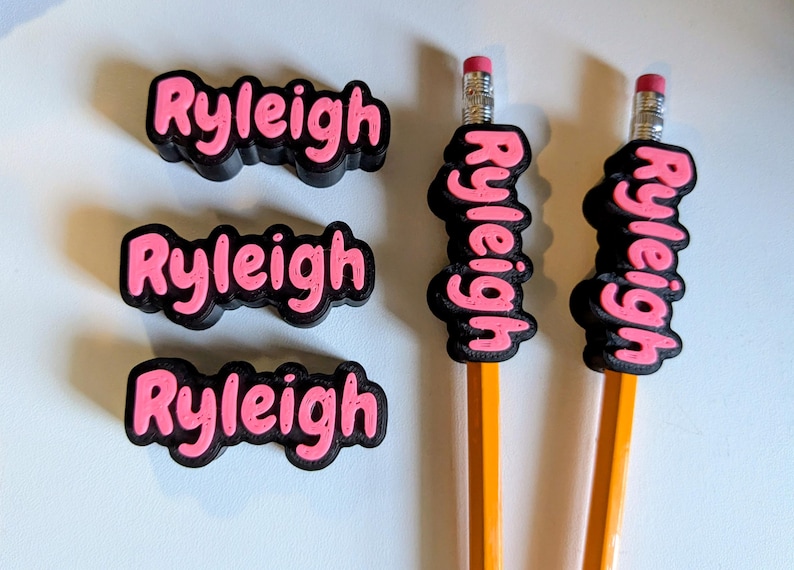 Personalized Name Pencil Toppers – 3D Printed School Favors, Classroom ...
