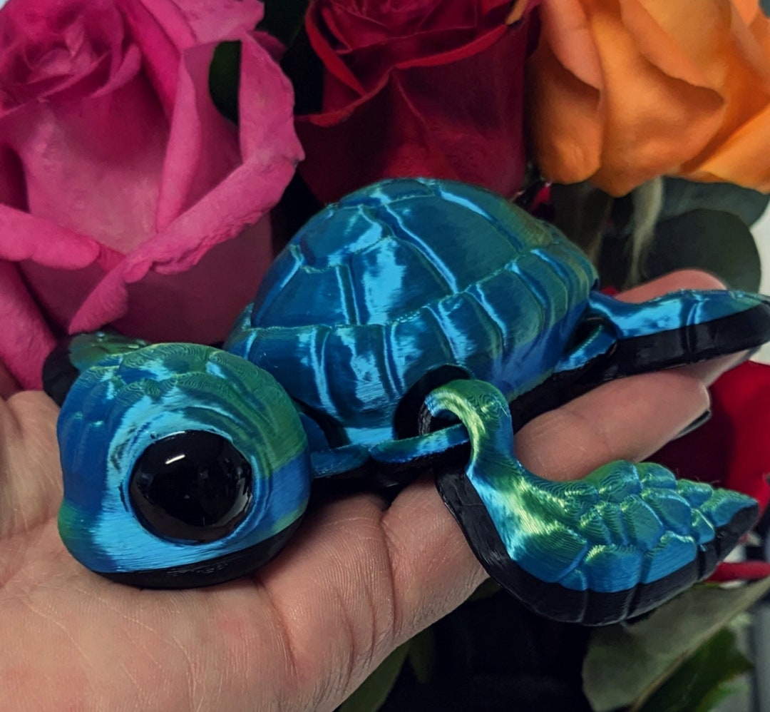 Articulated Sea Turtle 5 Articulating Turtle Hand Painted Eyes ...