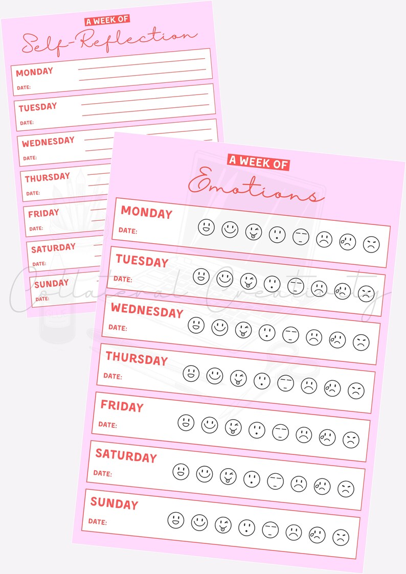 A Week of Journalling Emotion Tracking, Self Reflection & Goal Setting ...