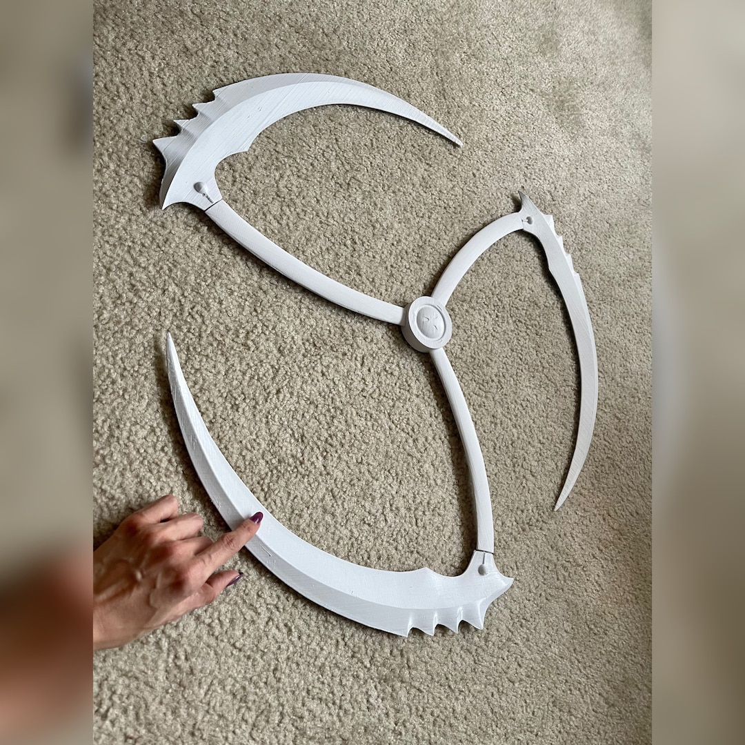 Three Bladed Raw 3D Printed Weapon, Eldar Triskele Fantasy Sword ...