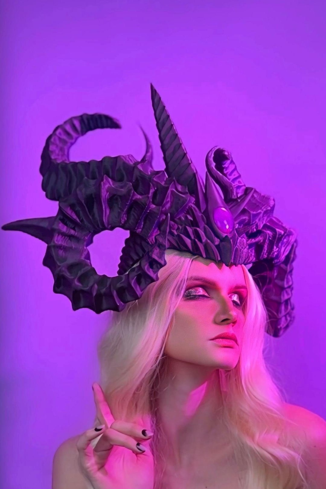 Horned Crown STL File for 3D Printing / Cosplay Costume Wearable Full ...