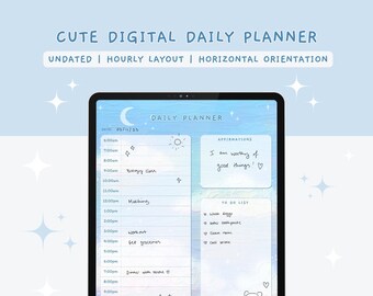 BUNDLE Cute Digital Weekly Planner Cute Daily Planner, Kawaii Digital ...