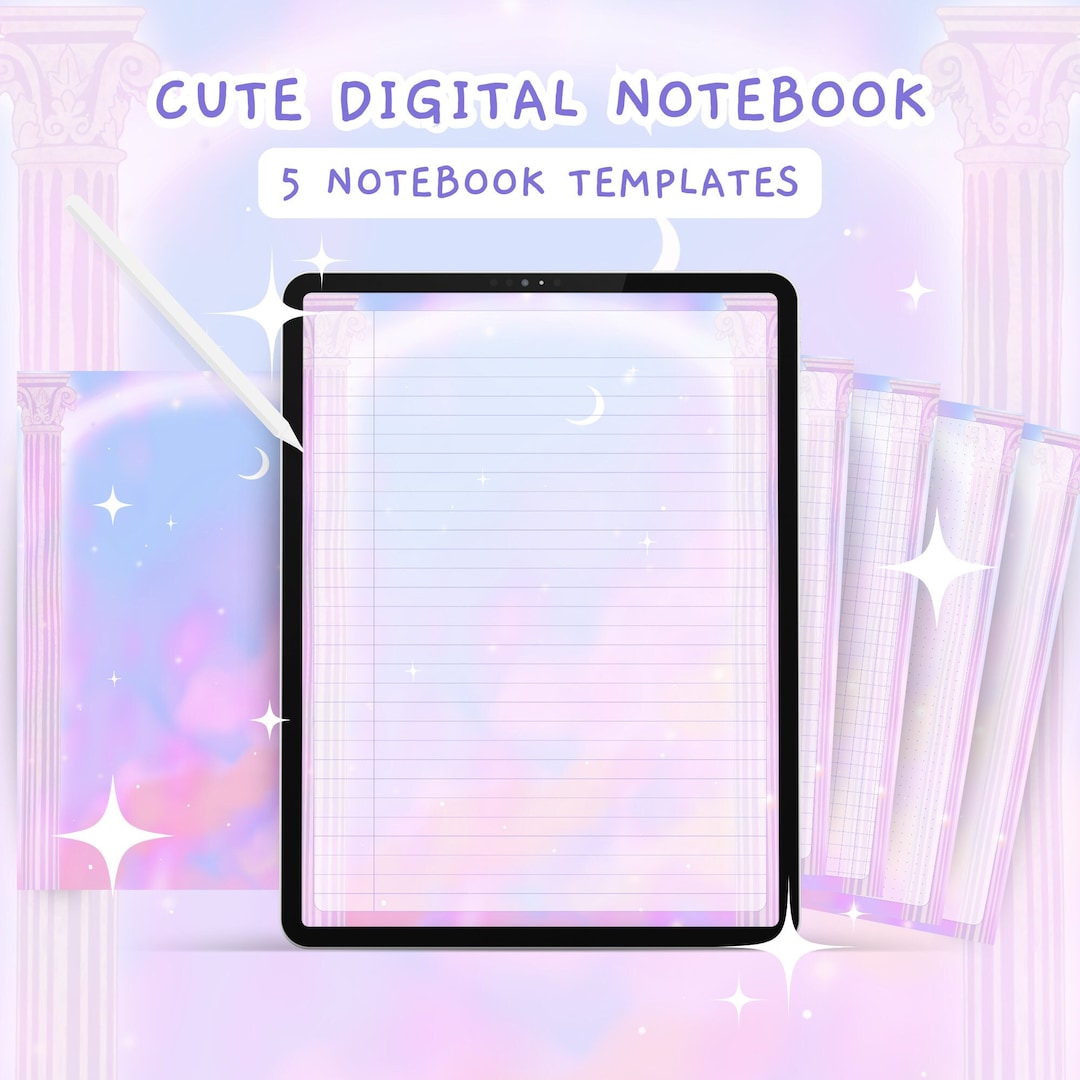 Cute Digital Notebook, Kawaii Digital Notebook, Kawaii Journal, Digital ...