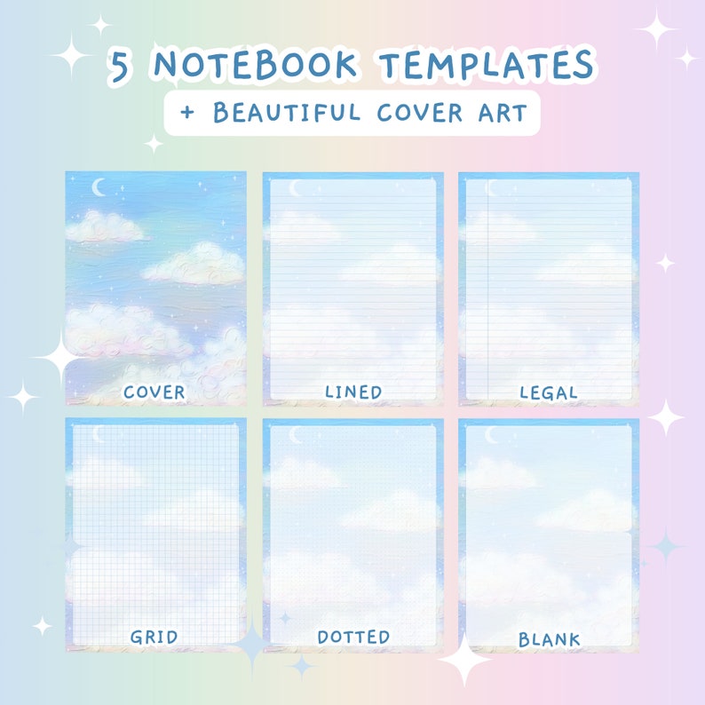 BUNDLE Cute Digital Notebook, Kawaii Digital Notebook, Kawaii Journal ...