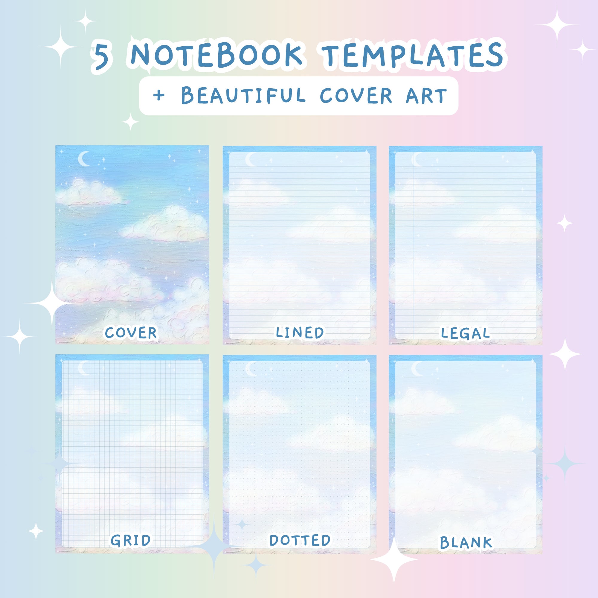 BUNDLE Cute Digital Notebook, Kawaii Digital Notebook, Kawaii Journal ...