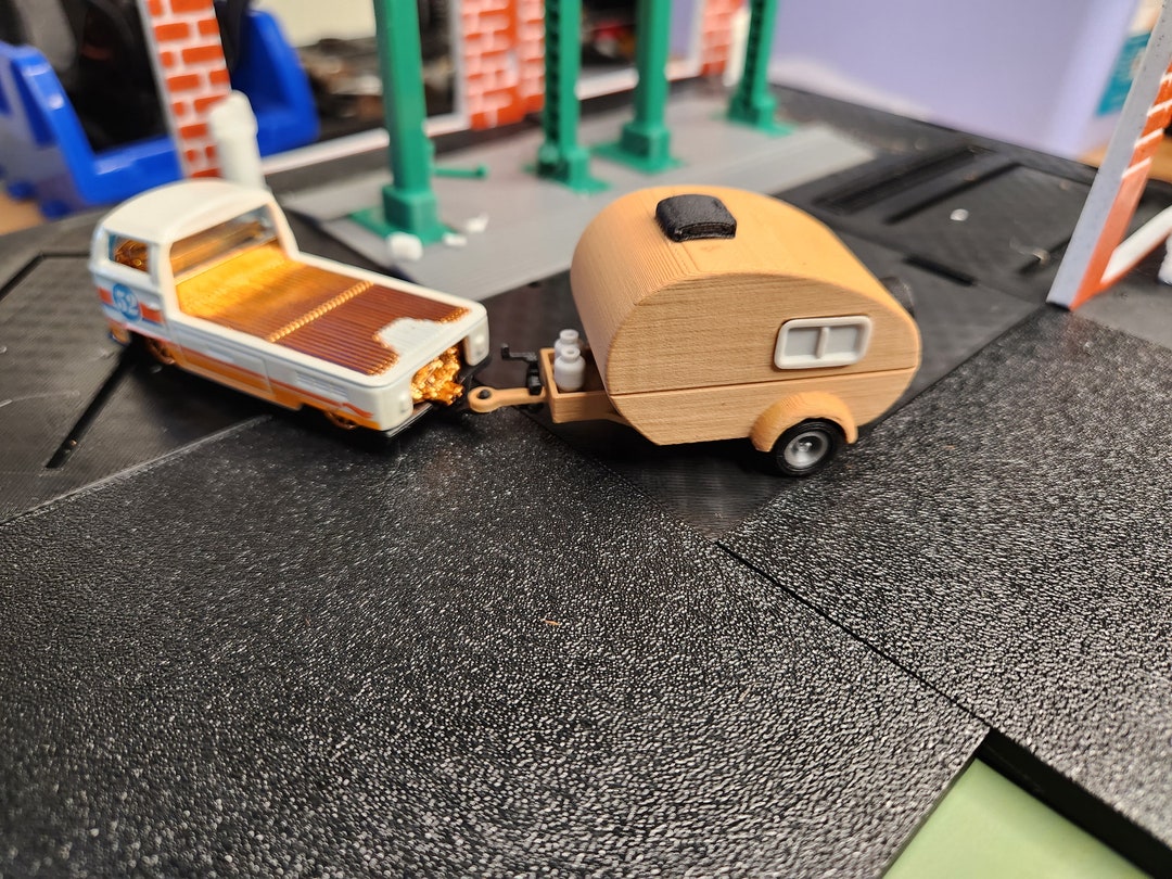1/64 Matchbox Teardrop Camper With Hitch - 3D Printed Miniature Trailer ...