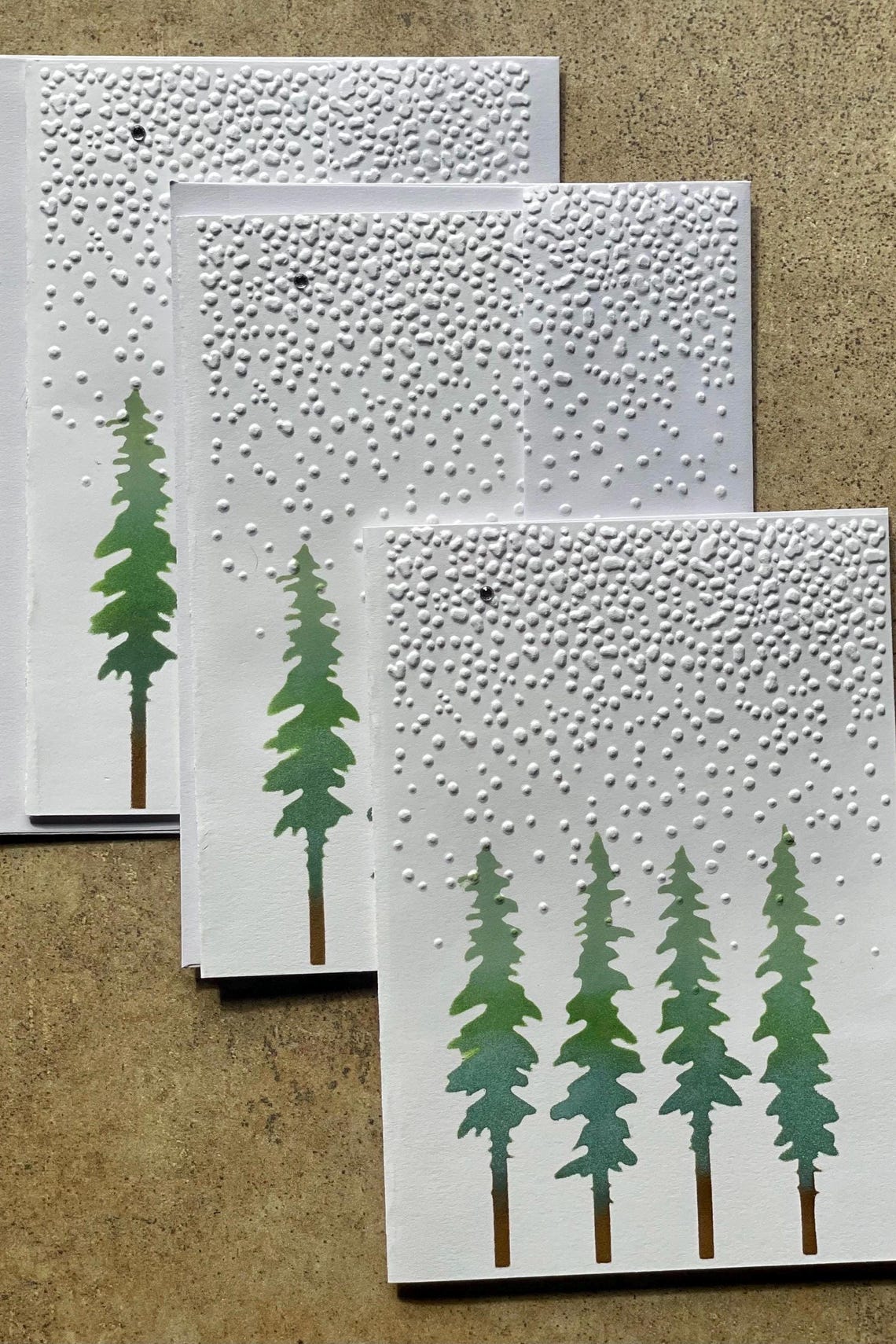 Embossed Tree Cards - Etsy