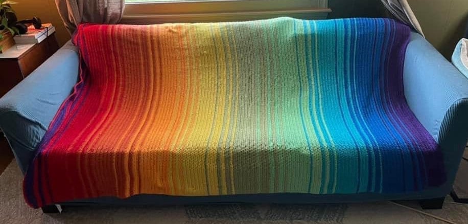 Rainbow (temperature) Blanket, Handmade, Crocheted, Double - Etsy