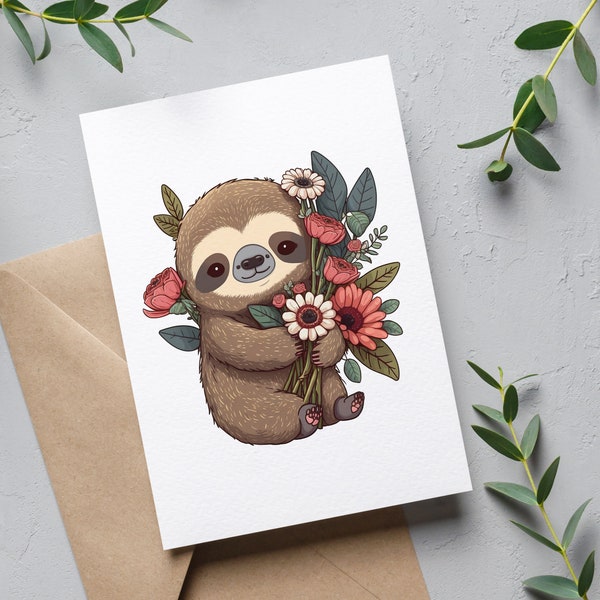 Sloth Card - Etsy