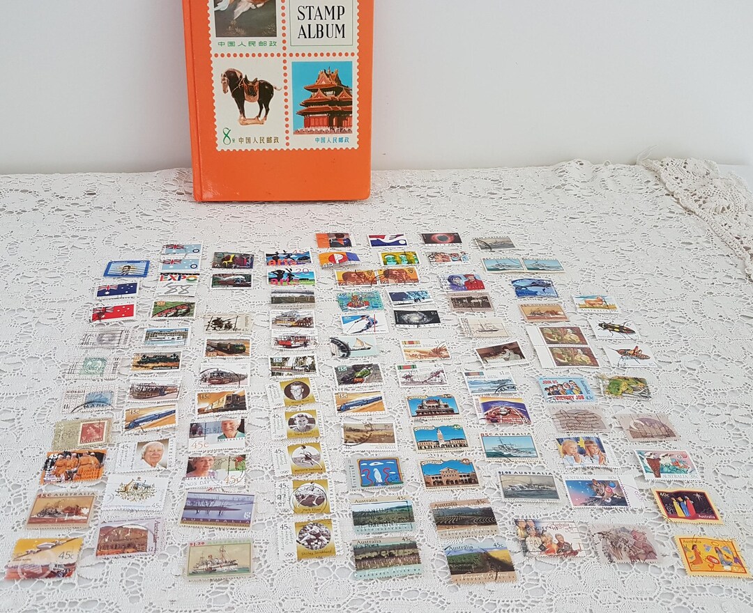 100 Assorted 70s 80s 90s Australian Postage Stamps, Used Vintage Stamps ...