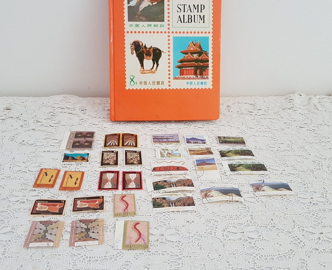 30 Indigenous Australian Art Postage Stamps, Used Vintage Stamps - Etsy