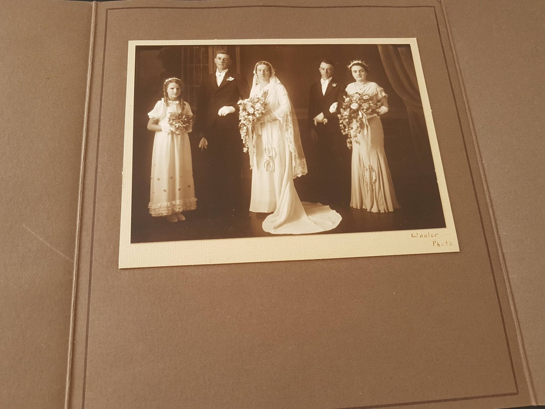 Vintage 1935 Bridal Party Photograph Sepia Photograph Studio - Etsy