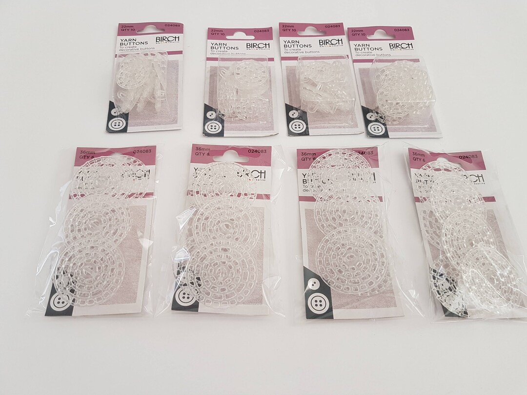 Birch Brand Make Your Own Yarn Buttons, Sew on DIY Buttons, 22mm or ...