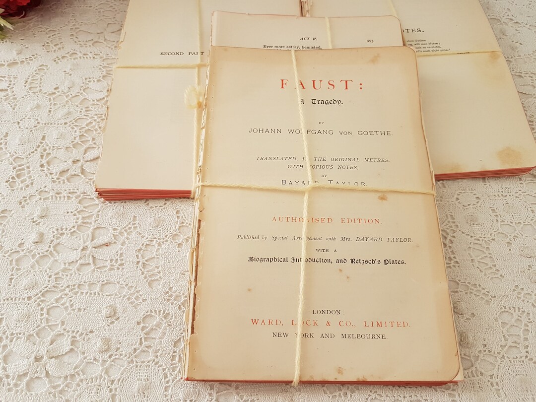 50 Pages Old Vintage Paper Pack, Faust by Goethe - Etsy