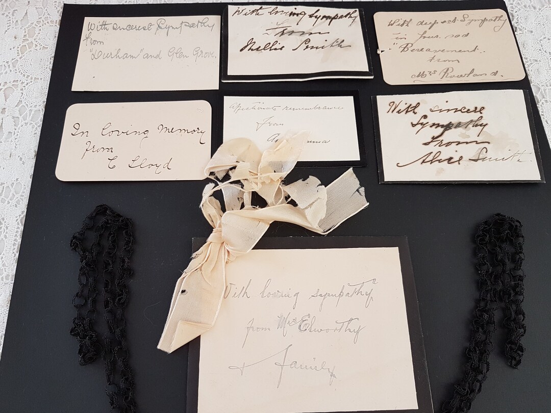 8 Assorted Antique Vintage Sympathy Mourning Cards Notes and Chain - Etsy