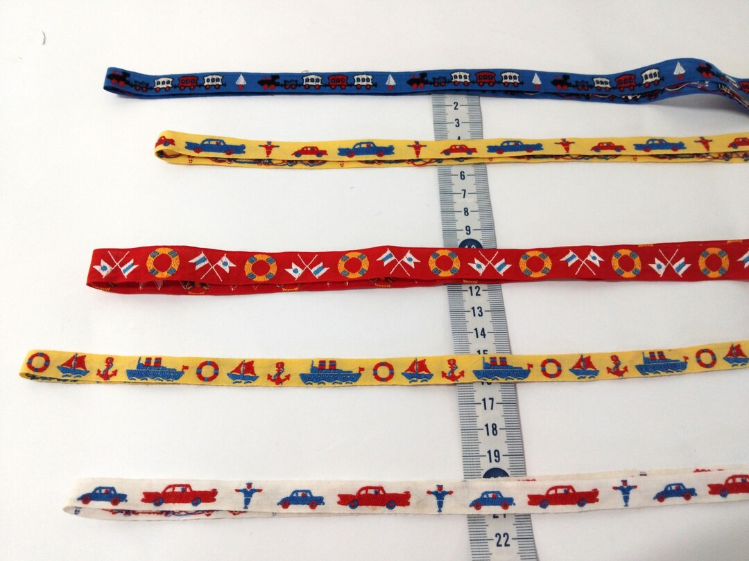 5 Assorted Lengths Vintage 60s Transport Theme Ribbon Offcuts - Etsy