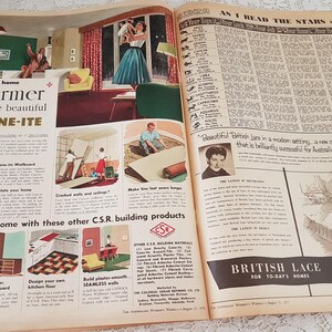 Vintage August 1955 Australian Women's Weekly Magazine, Fashion, Gossip ...