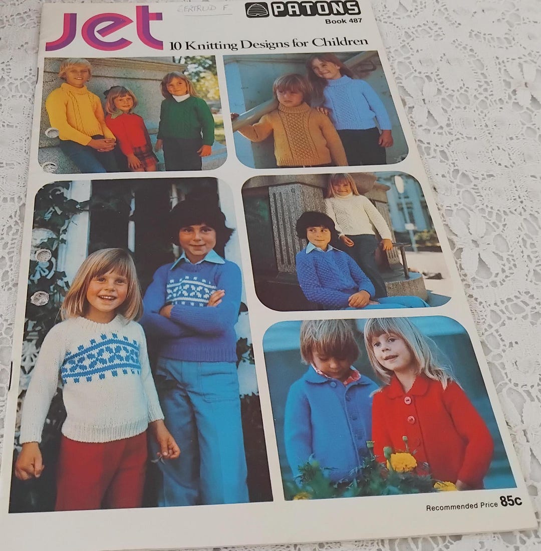Vintage 70s Patons Knitting Pattern Book 487 Jet 10 Patterns for ...